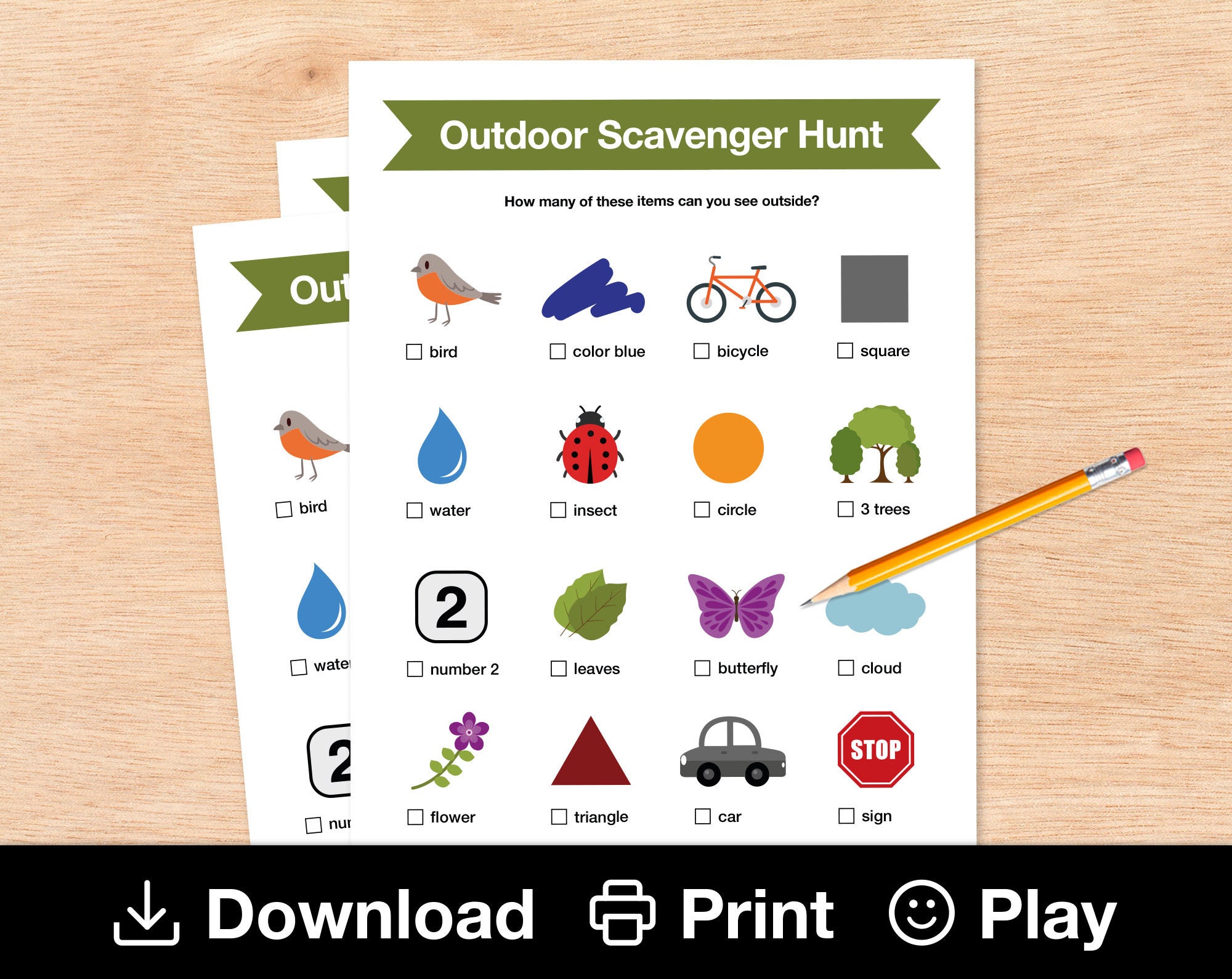 Outdoor Scavenger Hunt, Kids Nature Walk, Printable Activity, Fun ...
