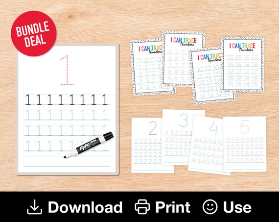 0-20 Number Tracing Worksheets Bundle Number Writing Pages | Etsy