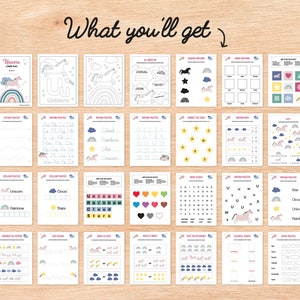 Unicorn Themed Printable Learning Packet (30 Pages), Preschool Girl ...