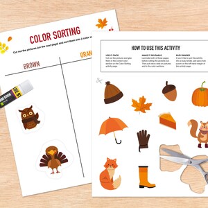 Fall Preschool Busy Binder Printables, Autumn Learning Packet, 20 Pages ...