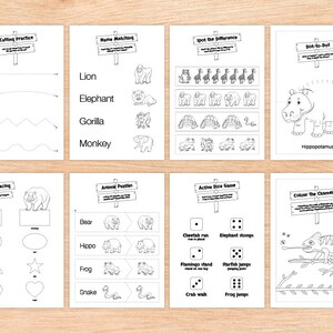 Zoo Animals Printable Preschool Learning Packet (25 Pages), Toddler ...