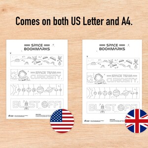 Color Your Own Bookmarks, Printable DIY Bookmarks, Space Themed Reading ...