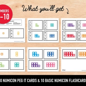 Printable Numicon Peg It Cards & Basic Flashcards (numbers 1-10 ...