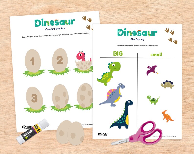Dinosaur Themed Printable Learning Packet 20 Preschool | Etsy