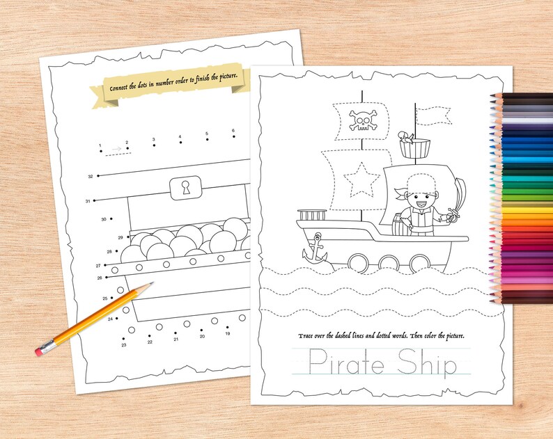 Pirate Handwriting Practice 8 Printable Tracing Worksheets - Etsy