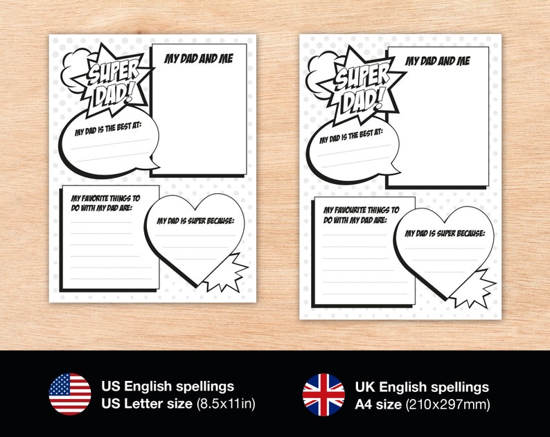 All About Super Dad My Dad and Me Activity Page Happy - Etsy UK