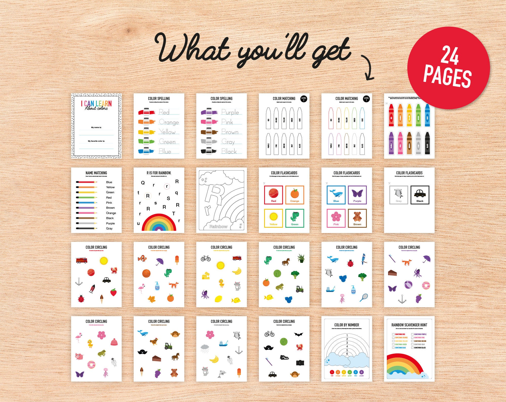 Rainbow Color Themed Activities & Worksheets for Home Learning - Etsy