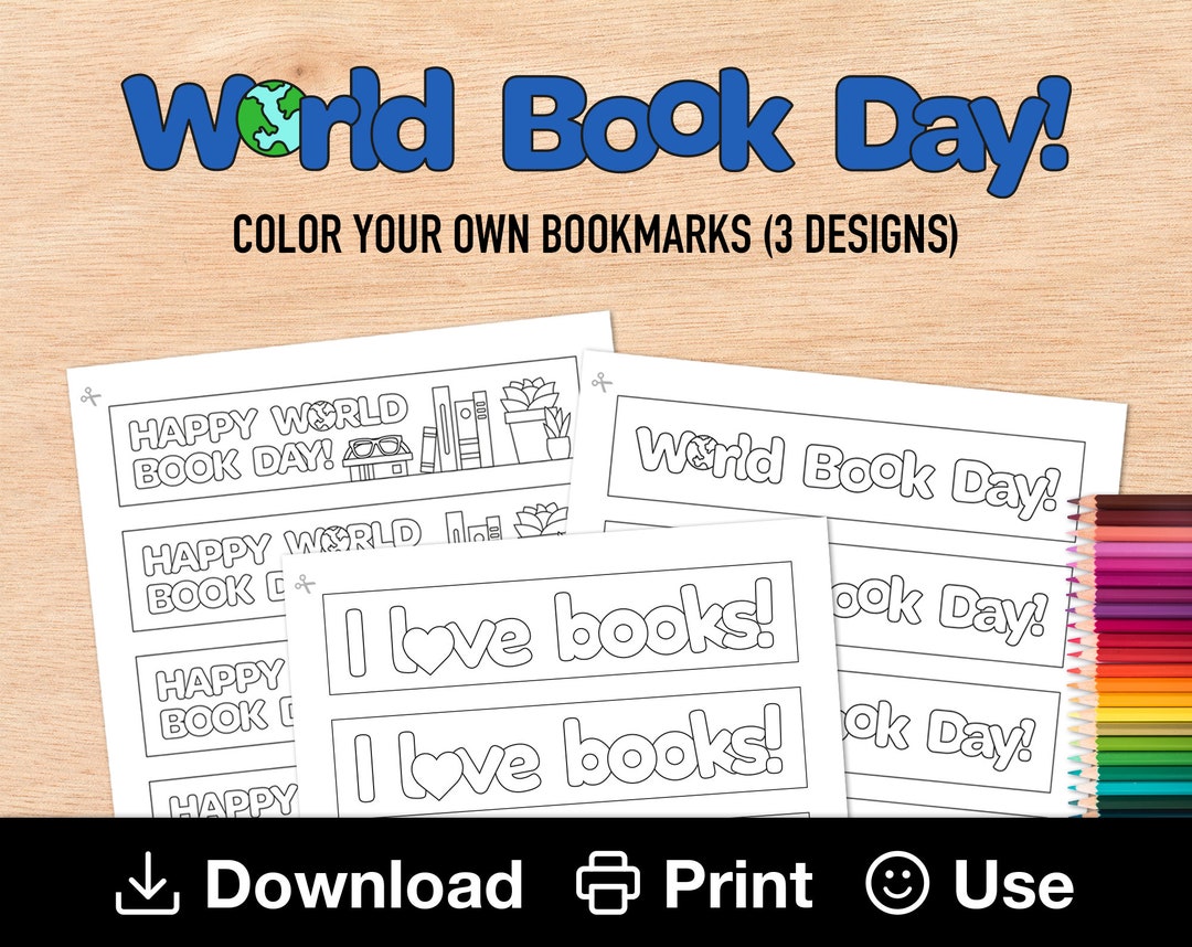World Book Day Bookmarks: Kids Coloring Activity (digital Download) - Etsy