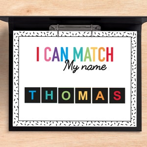 Editable Name Matching Activity (6 Letter Name): Early Learning ...