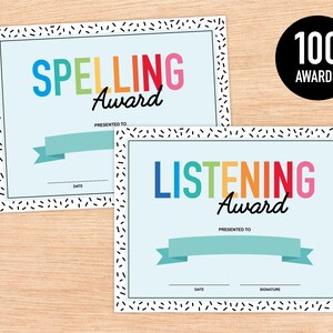 100 Editable Class Awards, Printable Certificates for Teachers, End of ...