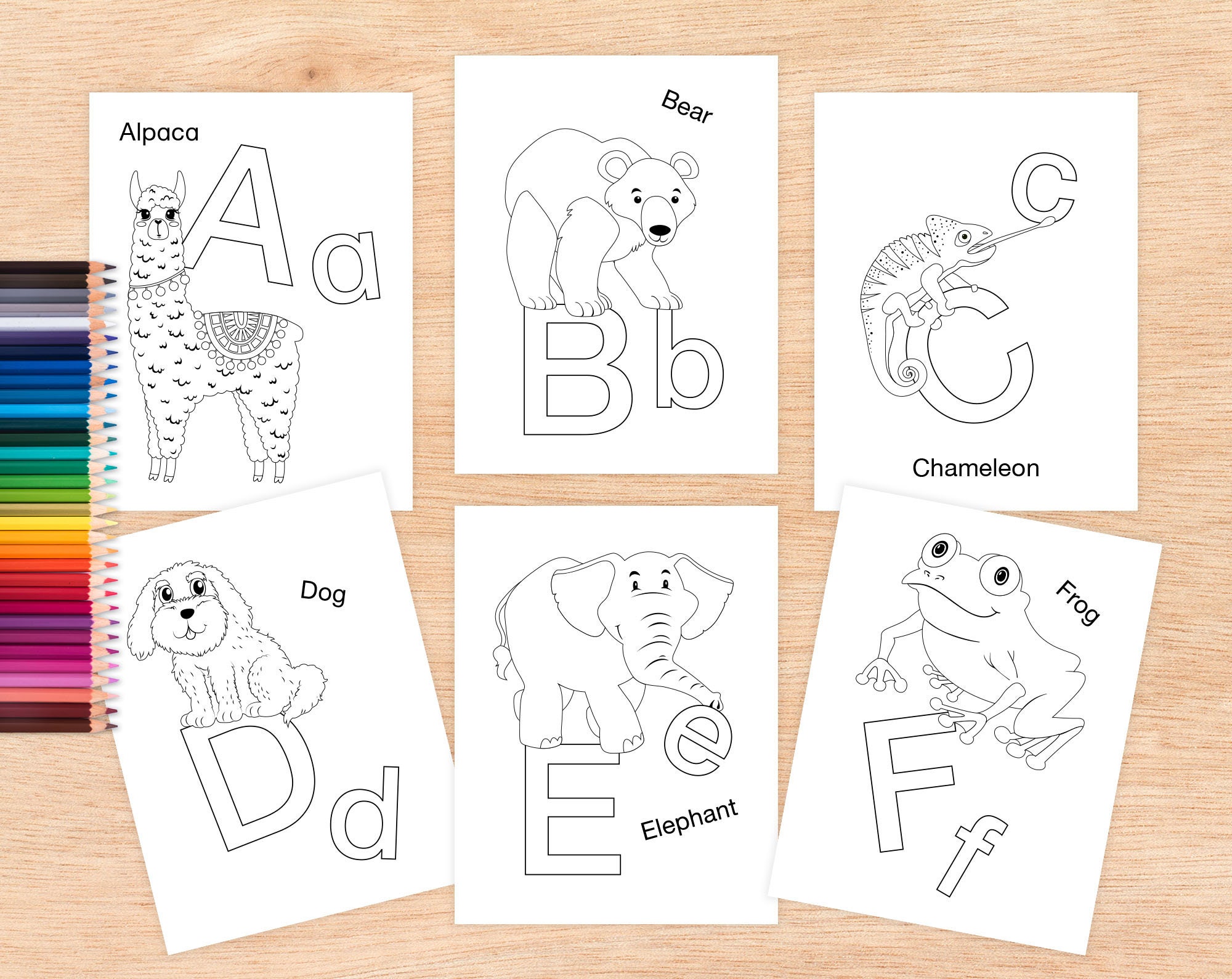 26 Animal ABC Coloring Sheets, A-Z Printable Pages for Toddlers ...