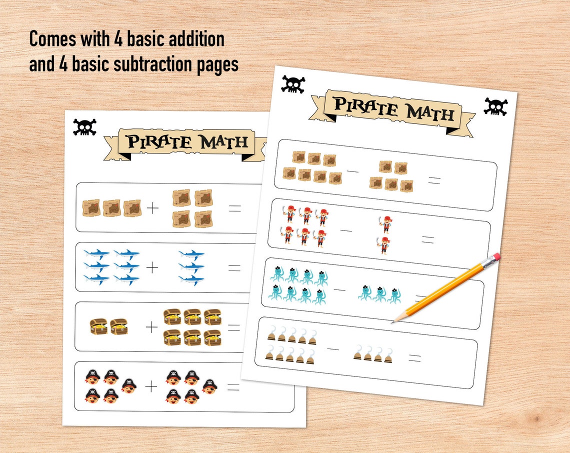 Pirate Themed Math Worksheets for Kindergarten or Preschool - Etsy UK