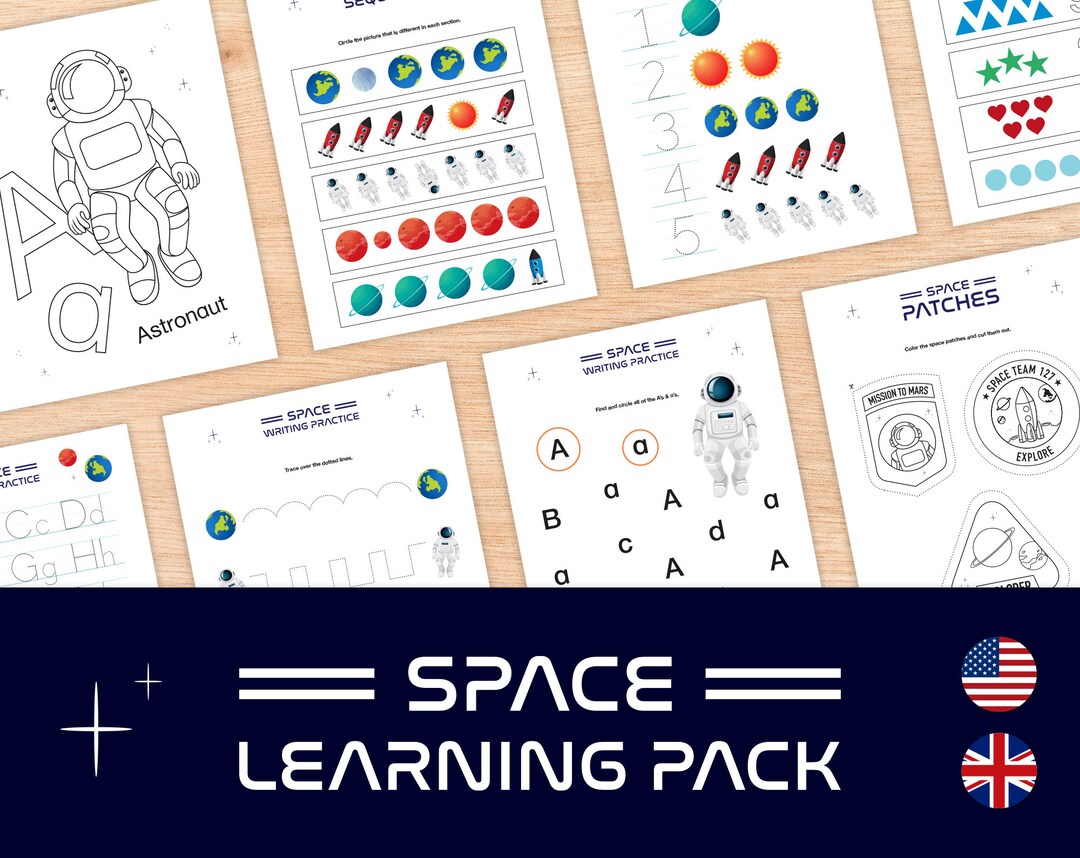 Space Themed Worksheets & Activities for Early Learners, Alphabet ...