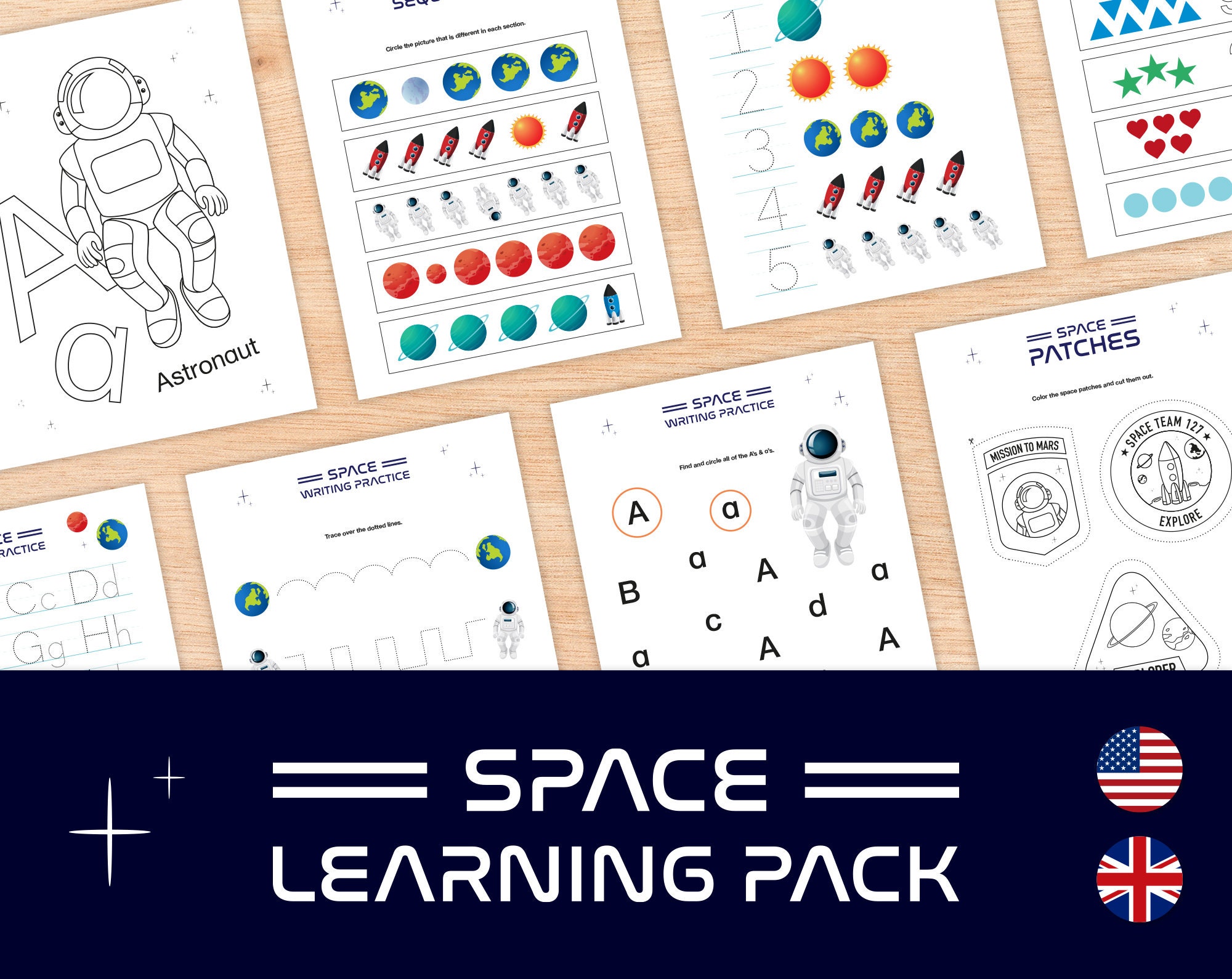 Space Themed Worksheets & Activities for Early Learners, Alphabet ...