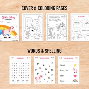 Little Pony Busy Book Activities for Toddler Girl, Printable Packet for ...