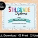 Editable 5th Grade Diploma, Printable Certificate for Class, End of ...