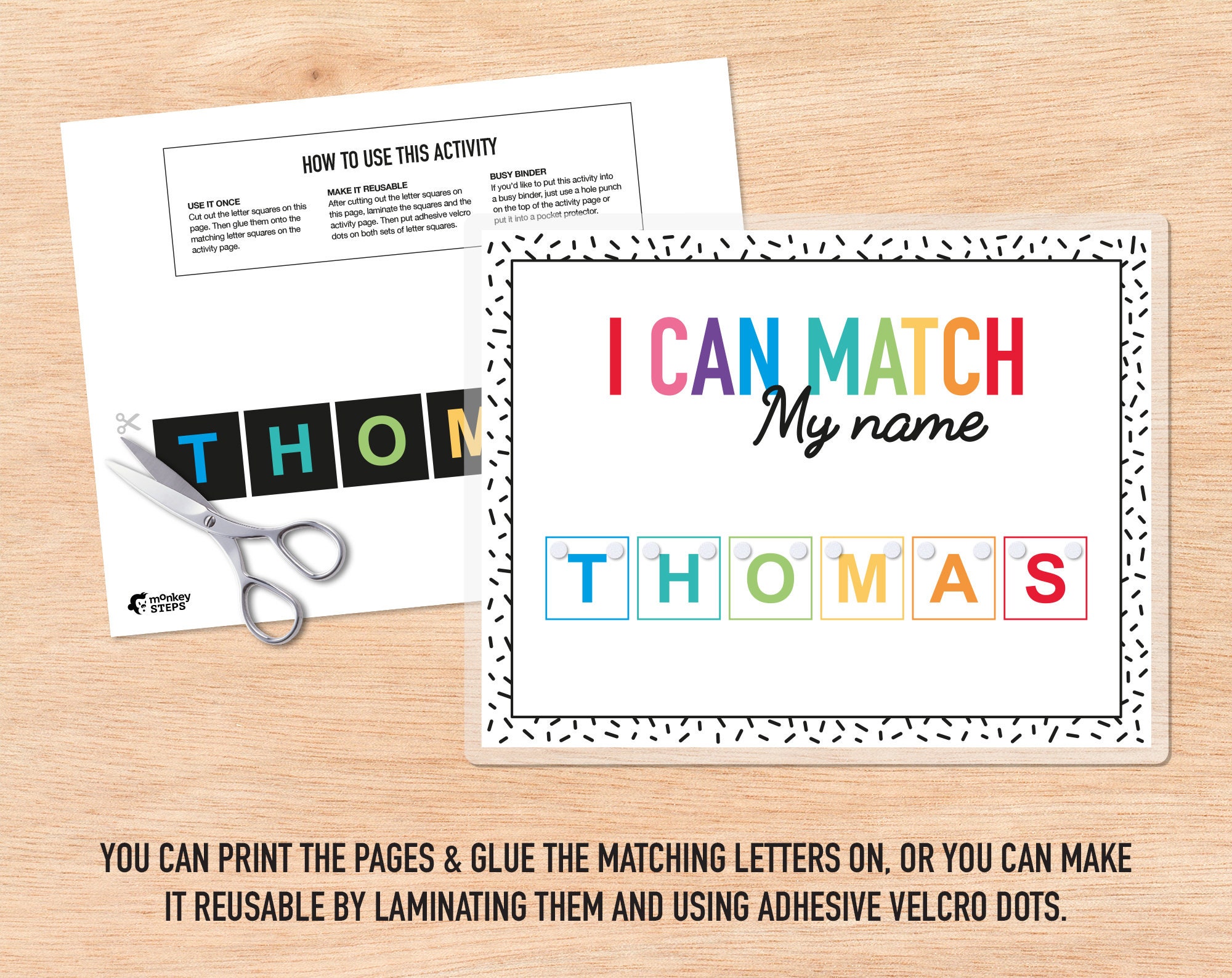 Editable Name Matching Activity 6 Letter Name, I Can Spell My Name ...