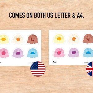 Ice Cream Shape Matching Game: Preschool Printable With 15 Shapes ...