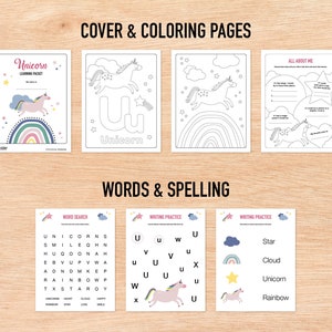 Unicorn Learning Packet (30 Pages): Worksheets and Activities for Early ...