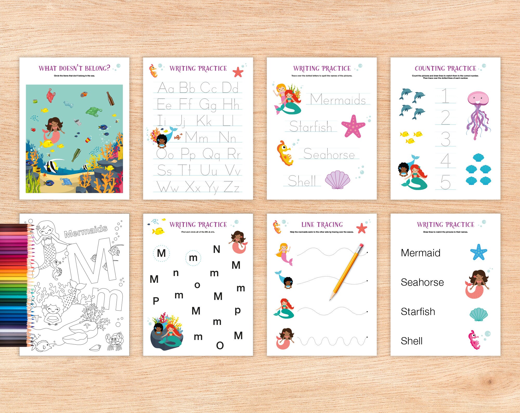 Mermaid Preschool Homeschool Folder for Girls Busy Binder - Etsy UK