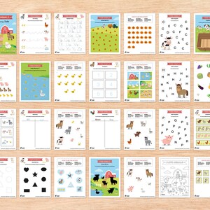 Farm Animals Themed Printable Busy Binder for Toddlers & Preschool Kids ...