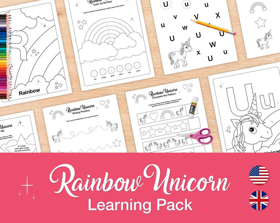 25 Unicorn Preschool Worksheets and Activities for Busy Binder, Pre-k ...