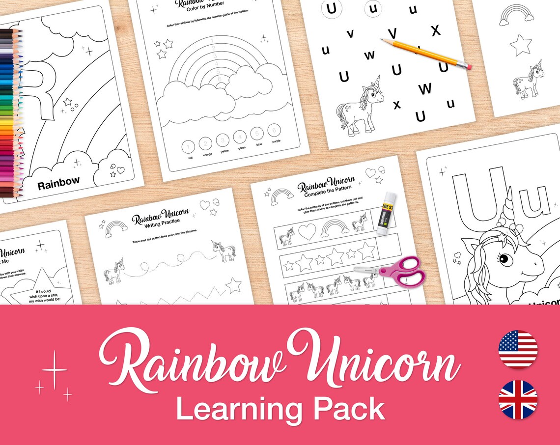 25 Unicorn Preschool Worksheets and Activities for Busy - Etsy