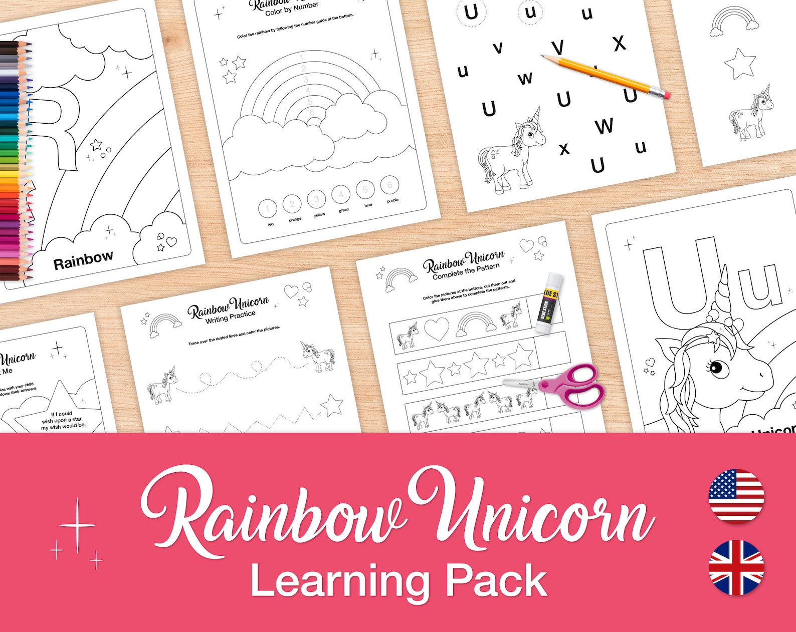 25 Unicorn Preschool Worksheets and Activities for Busy Binder, Pre-k ...