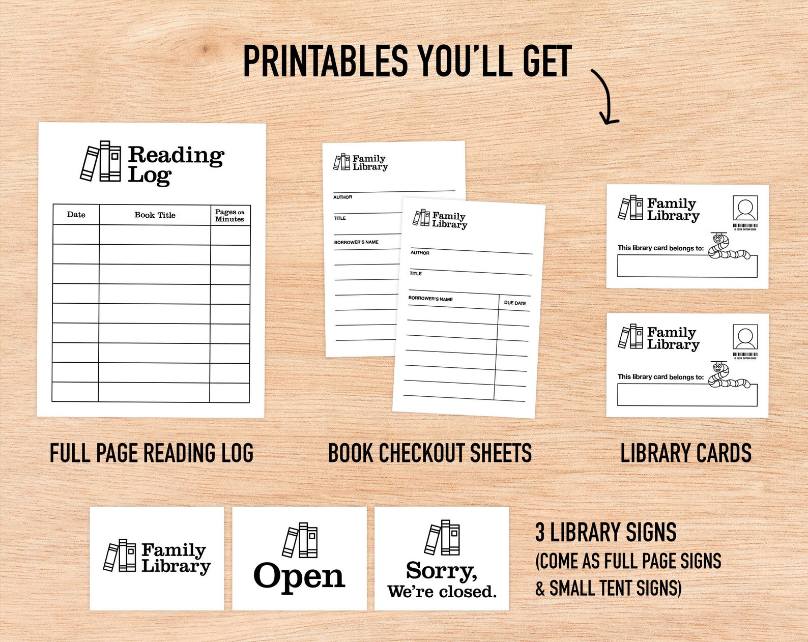 Library Role Play Printable Activity, Pretend Library Card & Home ...