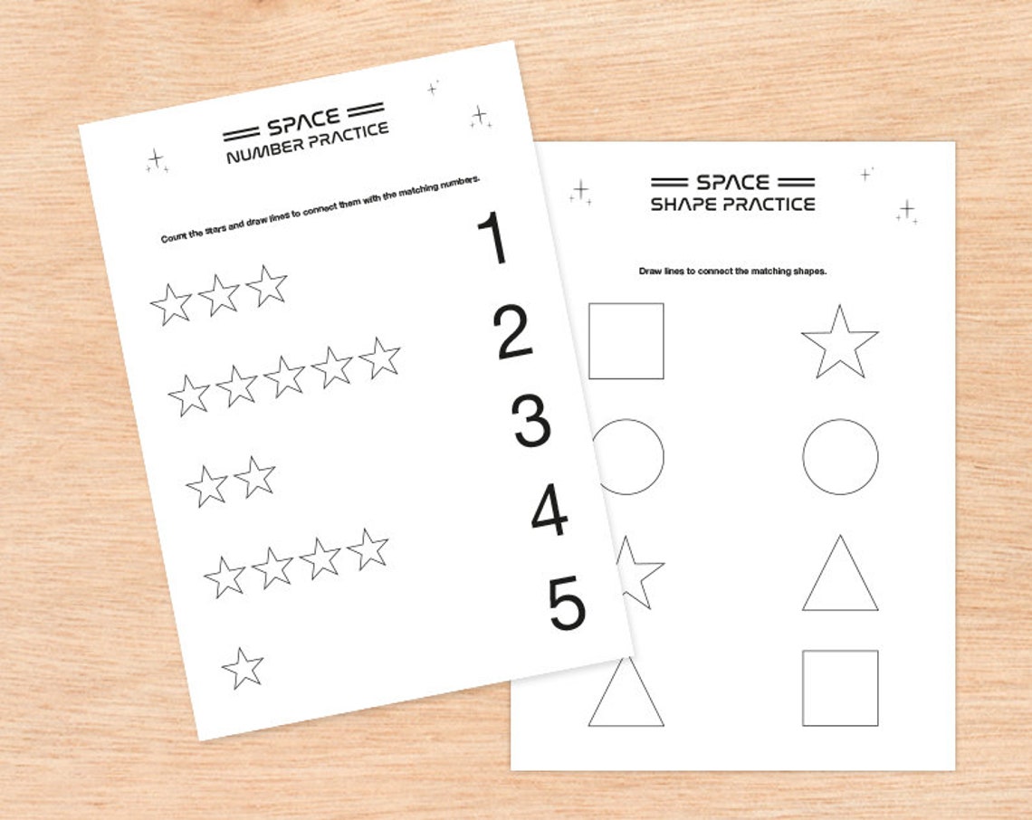 Space Preschool Worksheets and Activities Early Learning | Etsy
