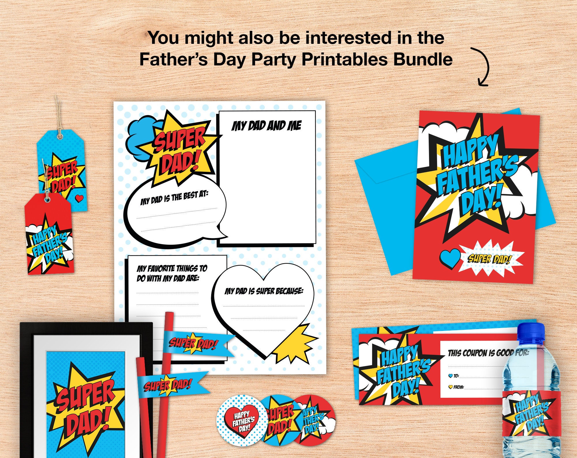 Happy Father's Day Printable Gift Tags, Last Minute DIY Present for ...