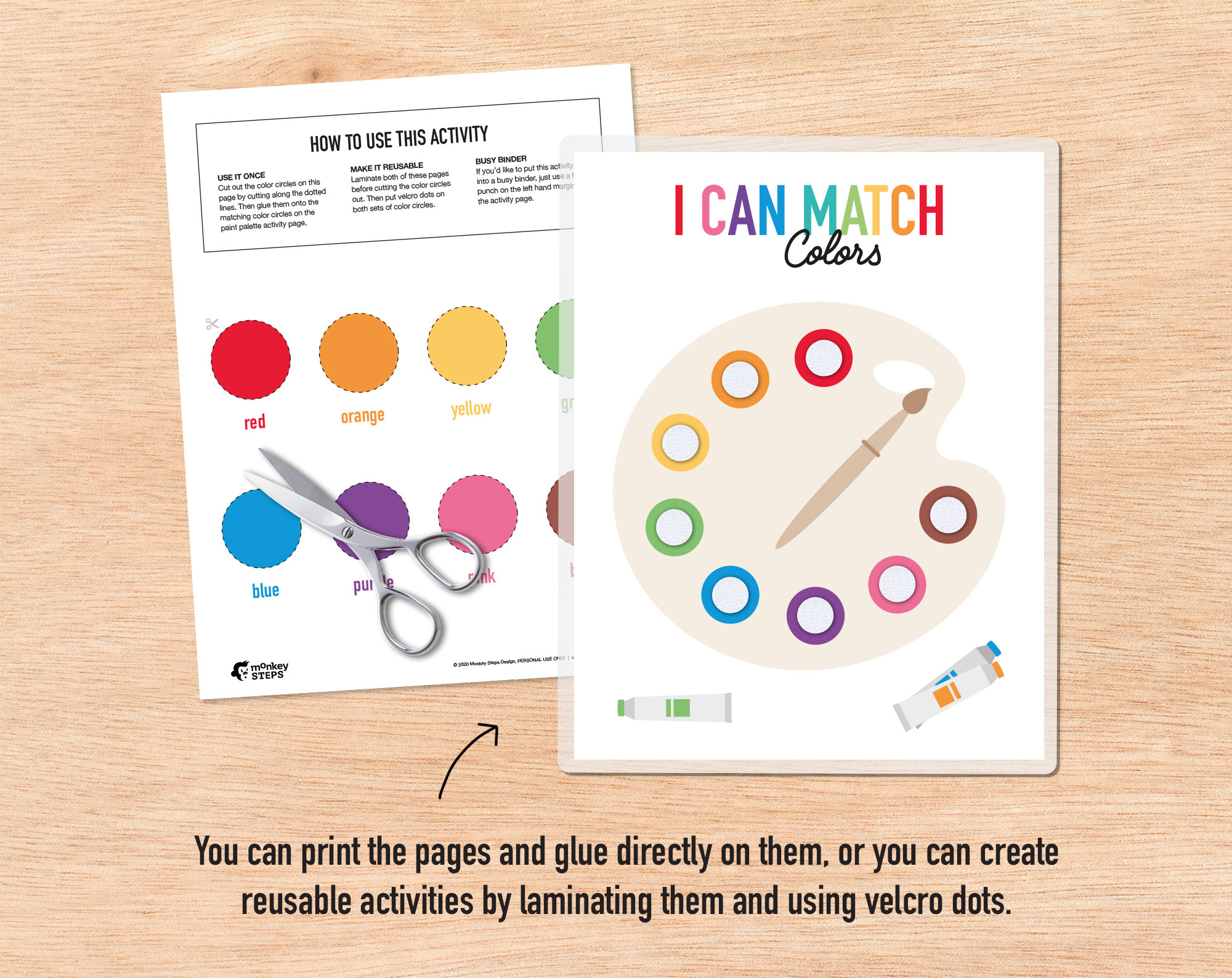 2 Printable Matching Activities Colors & Shapes, Toddler Busy Binder ...