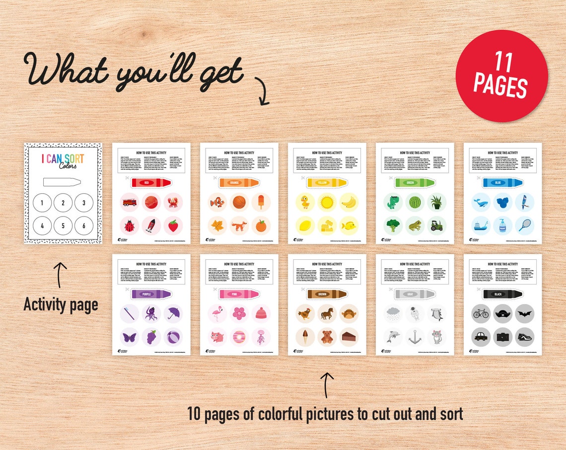 10 Color Sorting Activity Printable Toddler Busy Binder - Etsy UK