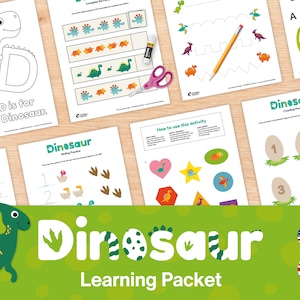 Dinosaur Themed Printable Learning Packet, 20 Preschool Worksheets ...