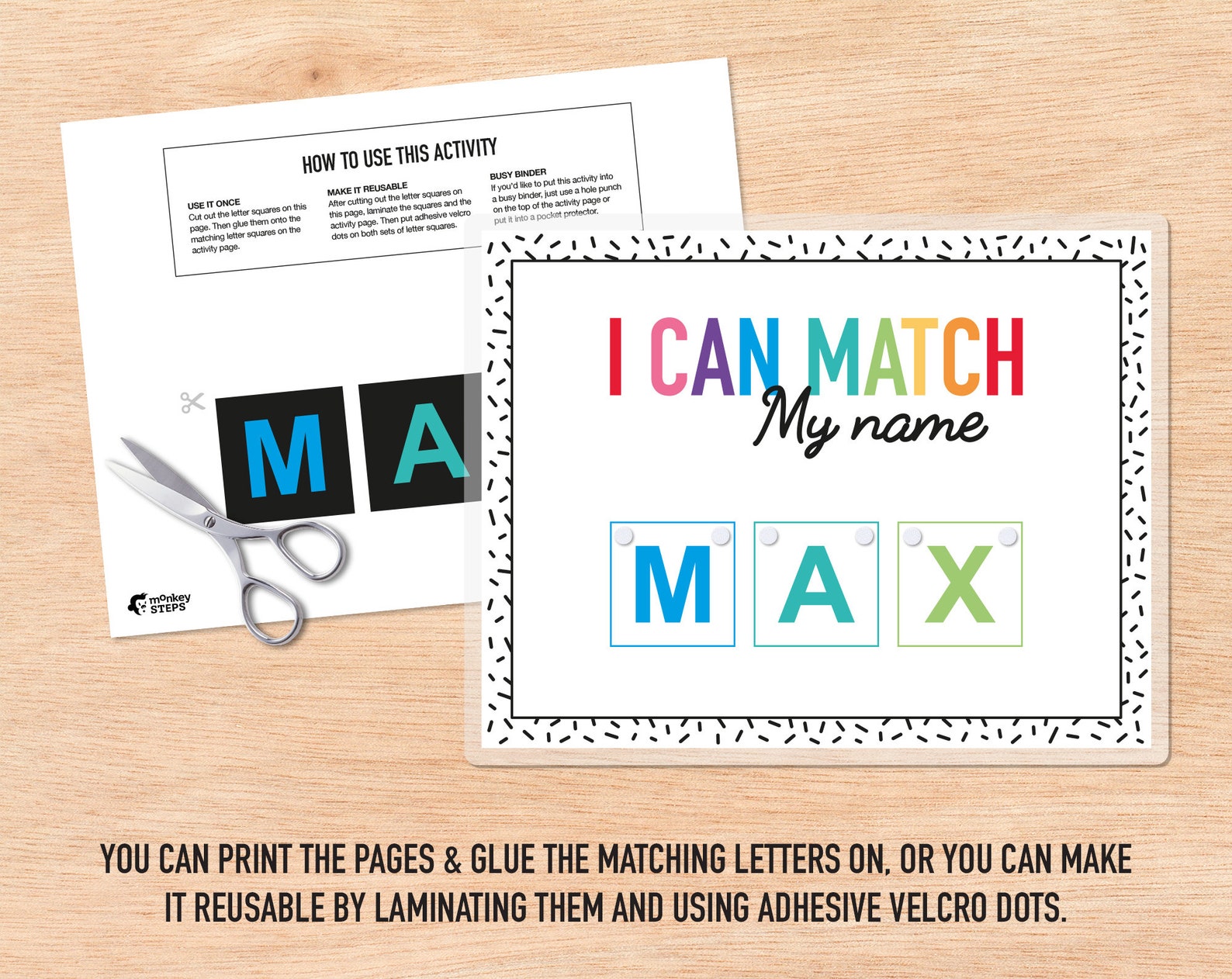 Editable Name Matching Activity 3 Letter Name, I Can Spell My Name ...