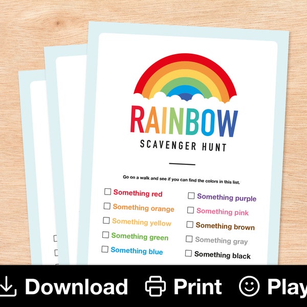 Rainbow Scavenger Hunt - Etsy