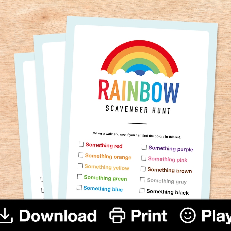 Rainbow Scavenger Hunt - Etsy
