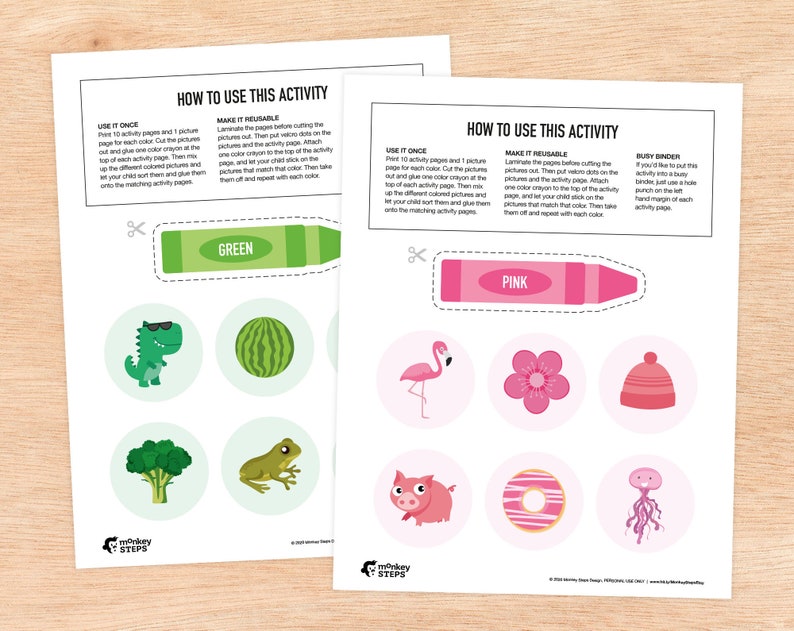 10 Color Sorting Activity Printable Toddler Busy Binder - Etsy UK