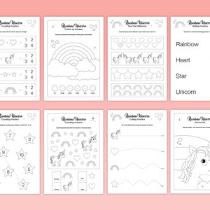 25 Unicorn Preschool Worksheets and Activities for Busy Binder, Pre-k ...