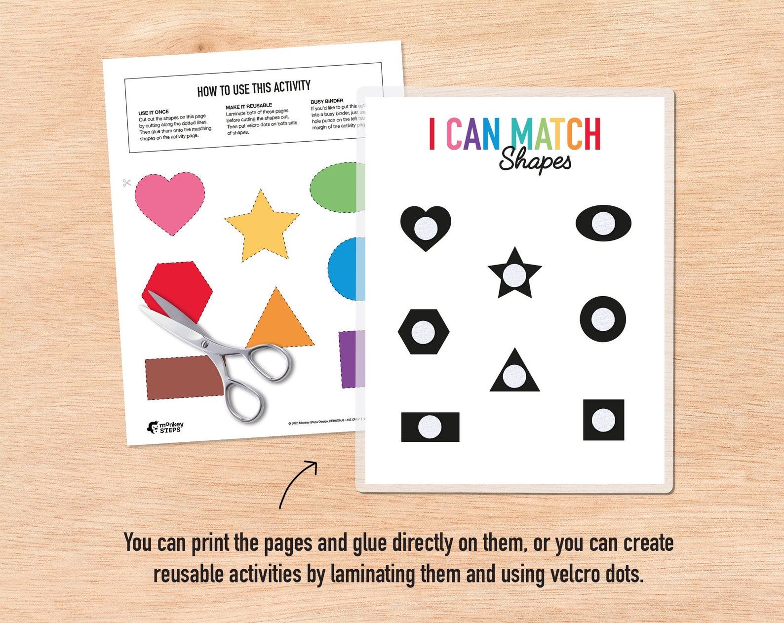 2 Printable Matching Activities Colors & Shapes, Toddler Busy Binder ...