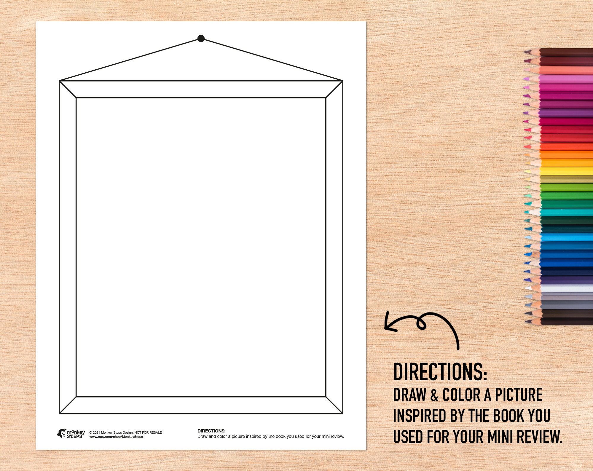 Mini Book Review Template & Creative Coloring Prompt for Space Themed ...
