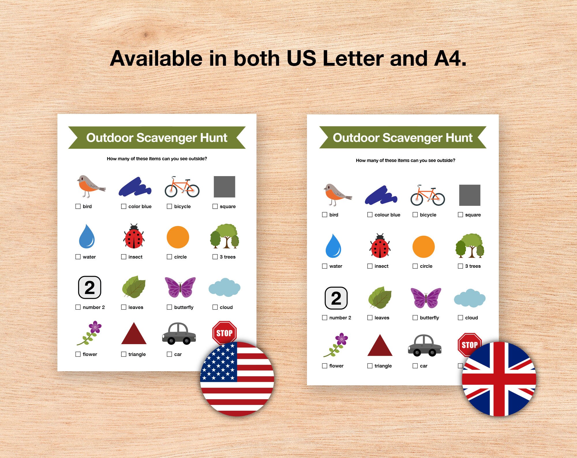 Outdoor Scavenger Hunt, Kids Nature Walk, Printable Activity, Fun ...