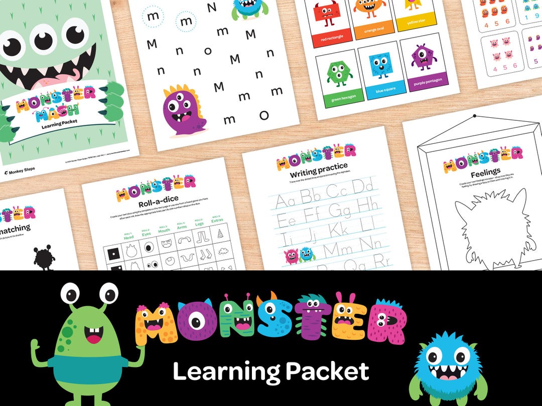 Cute Monsters Themed Printable Learning Packet for Preschool ...