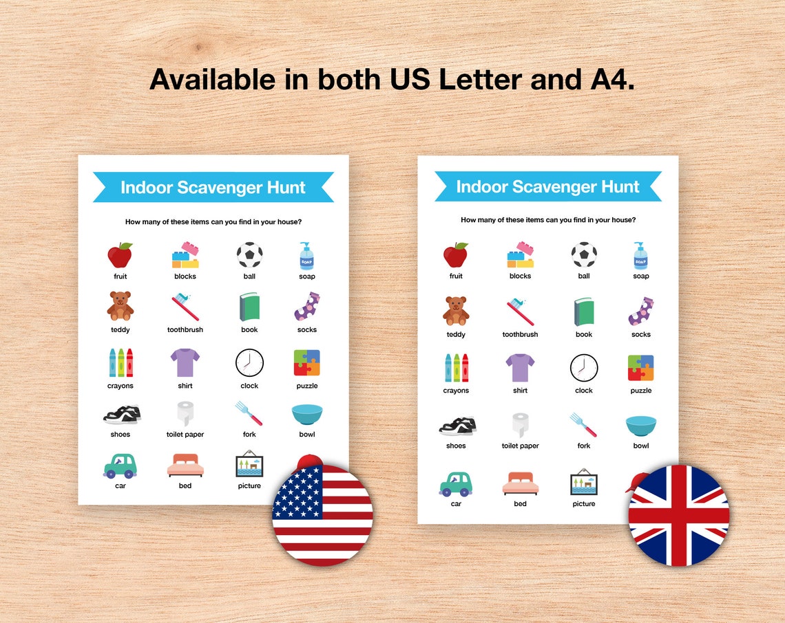 Indoor Scavenger Hunt Printable Activity Kids Rainy Day Play - Etsy UK