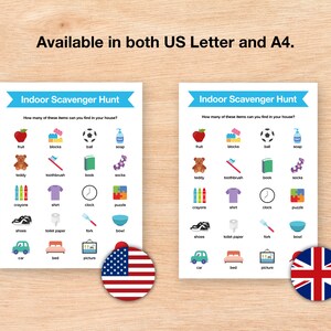 Indoor Scavenger Hunt Printable Activity, Kids Rainy Day Play, Fun ...