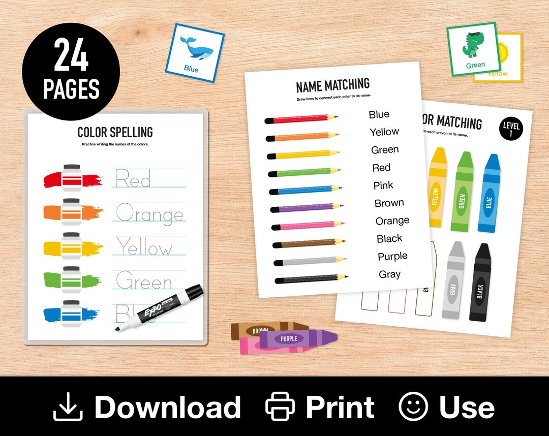 Rainbow Color Themed Activities & Worksheets for Home Learning Binder ...