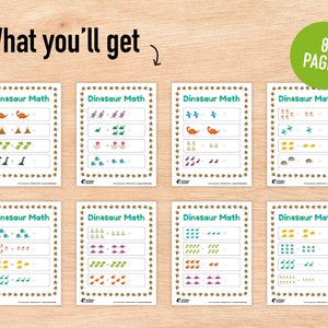 Dinosaur Math Worksheets, Kindergarten & Preschool Printables, Basic ...