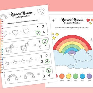 25 Unicorn Preschool Worksheets and Activities for Busy Binder, Pre-k ...