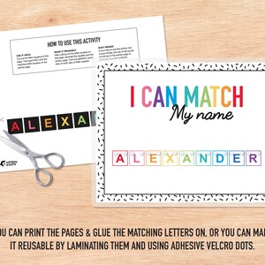 Editable Name Matching Activity (9 Letter Name), I Can Spell My Name ...