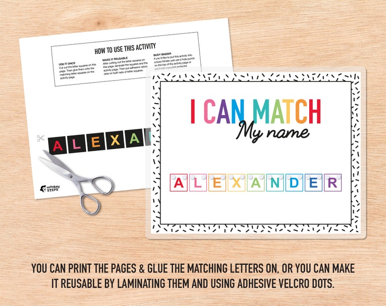 Editable Name Matching Activity 9 Letter Name I Can Spell - Etsy Australia